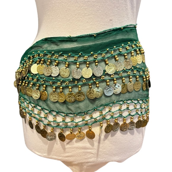 Accessories | Nwot Dangling Coin Hip Scarf Belly Dancer Wrap | Poshmark